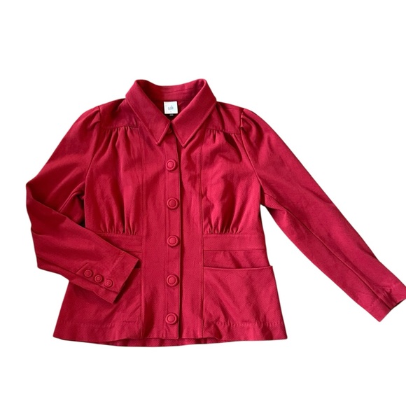 CAbi | Jackets & Coats | Cabi Style 396 Spencer Jacket Deep Red Stretch ...